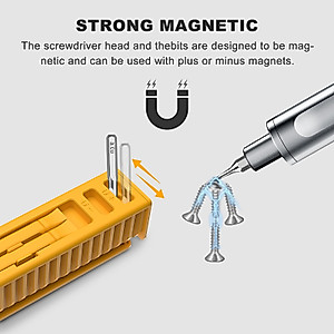 Mini Electric Screwdriver, 41-in-1 Precision Electric Screwdriver Set with 36 Magnetic Bits, Cordless Screwdriver Set, Magnetic Storage, Portable Repair Tool for Electronics Phone Camera Laptop Watch