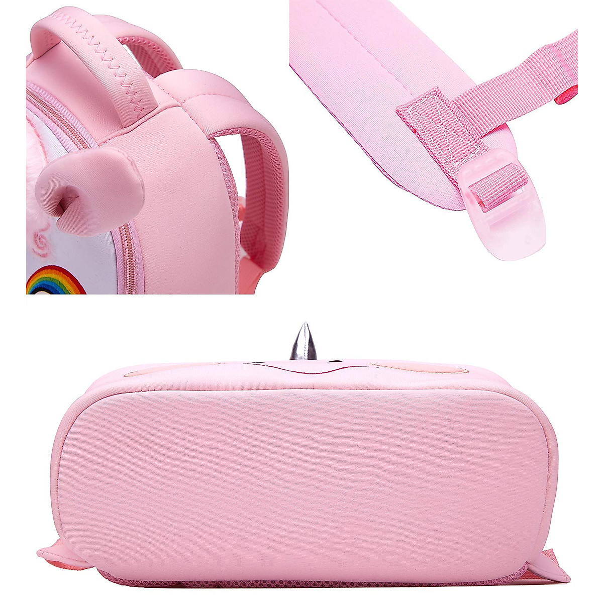 Suerico Baby Backpack Toddler Backpack Preschool Bookbag for Kids Girl Boy(Pink Unicorn)