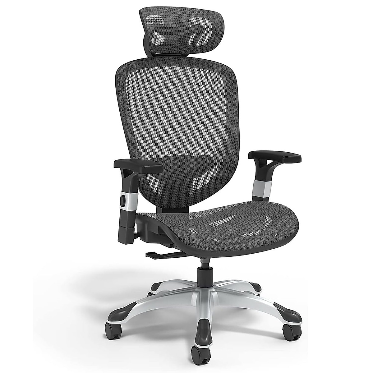 STAPLES Hyken Technical Task (Black, Sold as 1 Each) -Adjustable Breathable Mesh Material Provides Lumbar, arm and Head Support, Perfect Desk Chair for The Modern Office