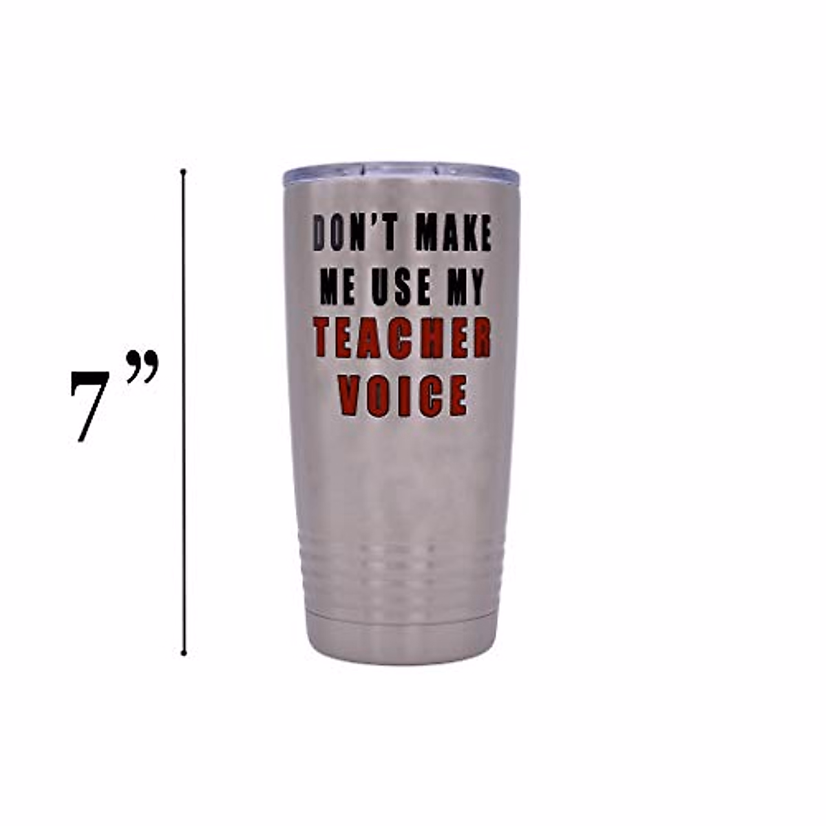 Rogue River Tactical Funny Teacher Voice 20 Oz. Travel Tumbler Mug Cup w/Lid Vacuum Insulated School Professor Teaching Educator Gift