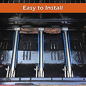 Criditpid Grill Replacement Parts for Members Mark BQ06043-1, Kenmore 119.16433010, Universal BBQ Gas Grill Pipe Burner Tube for BBQ Pro, Outdoor Gourmet, Coleman, 15 3/8 Inch, 3-Pack