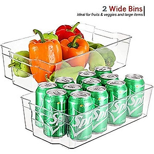 StorageMaid Stackable Storage Fridge Bins - Refrigerator Organizer Bins for Fridge, Freezer, Pantry and Kitchen. Includes Bonus Magnetic Dry-Erase Whiteboard & Markers Set (9-Piece Set)