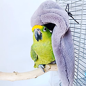 n Comfortable Fleece Bird Blanket for Cage, Cozy Corner for Parrot Cage Warm Bird Bed in Birdcage Cuddle Nest Hanging Bird Toys