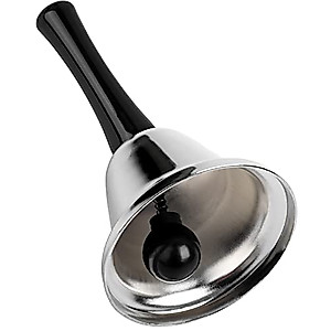 HABGP Silver Steel Hand Bells for Adults, Weddings Decoration, Call Bells, Service Bell, Care for The Sick and Elderly, Call for Pets, 1 Pack