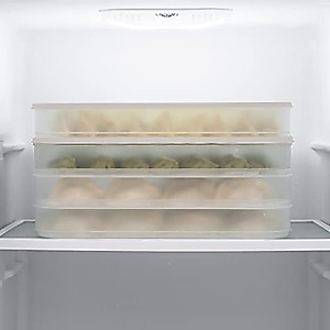 Poeland Food Storage Containers Dumpling Organizer Transparent Food Storage Box for Kitchen and Fridge