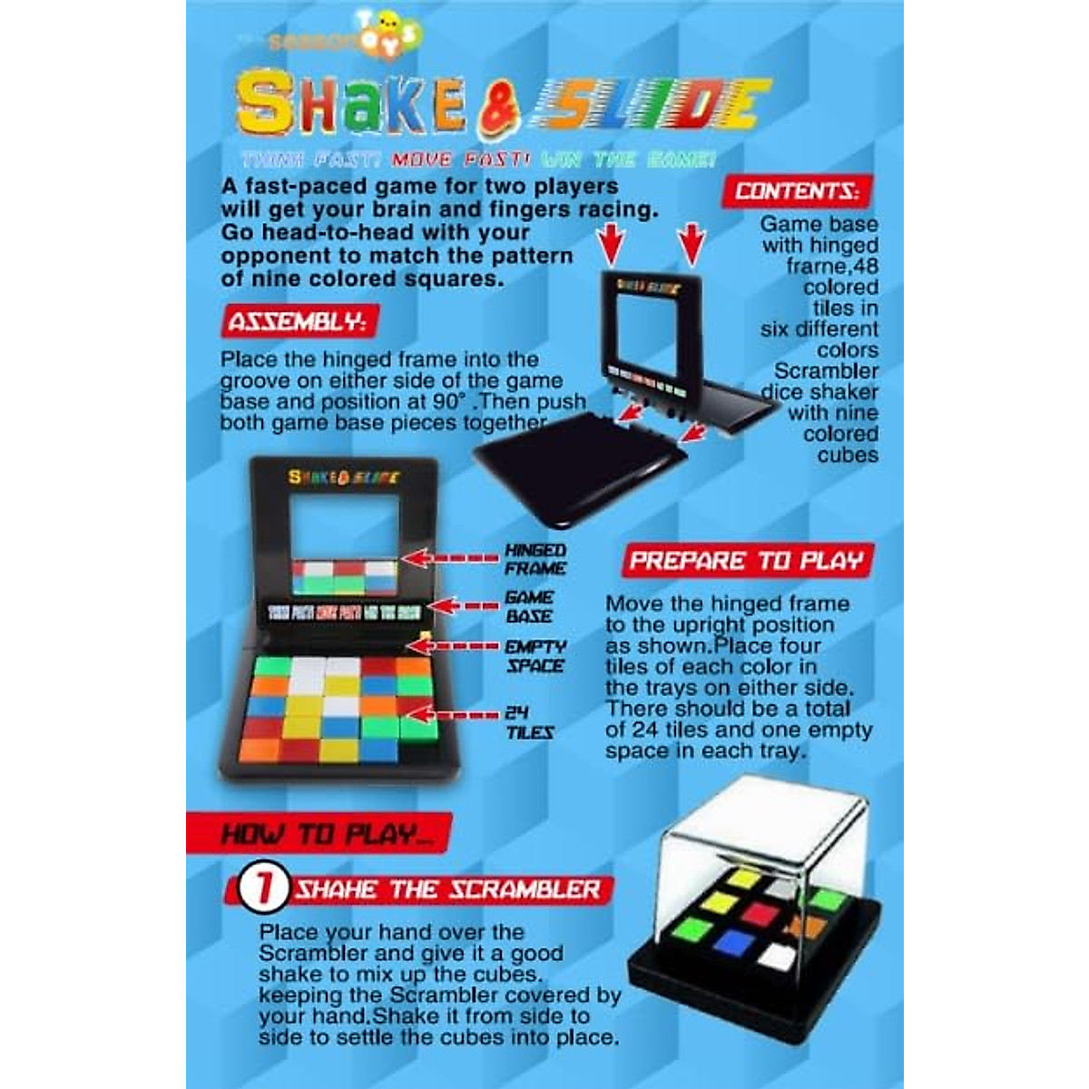 The Season Toys Shake & Slide Block Game Shape Matching Intelligence Board Game for Family Game Nights