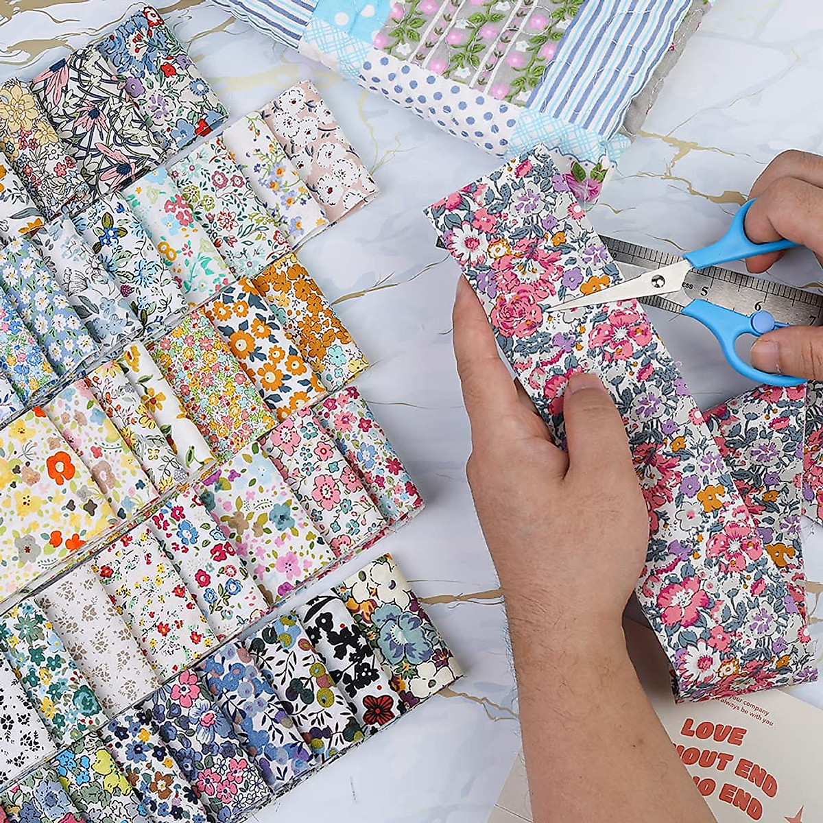 45PCS Fabric Jelly Rolls, Jelly Roll Fabric Strips for Quilting, Patchwork Craft Cotton Quilting Fabric, Quilting Fabric, Plain Weave Cotton Fabric (Light Color Series)