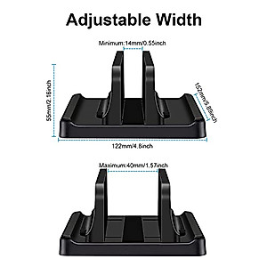 Dofuhem Vertical Laptop Stand Holder,Adjustable Plastic Desktop Notebook Dock,Space-Saving for All MacBook/Surface/Samsung/HP/Dell/Chrome Book,Black