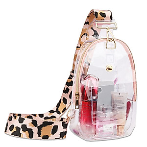 WEDDINGHELPER Clear Sling Bag for Women: Clear Bag Stadium Approved Crossbody Sling Daypack Backpack for Concerts Sports Events (X-1)