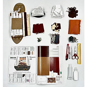 Rovox DIY Miniature Dollhouse Kit Build Yourself DIY Titanic Ship with Furniture Crafts Tiny Home Kit House Building Kit Model with LED Lights and Music for Adults Teens Gift Idea for 14+