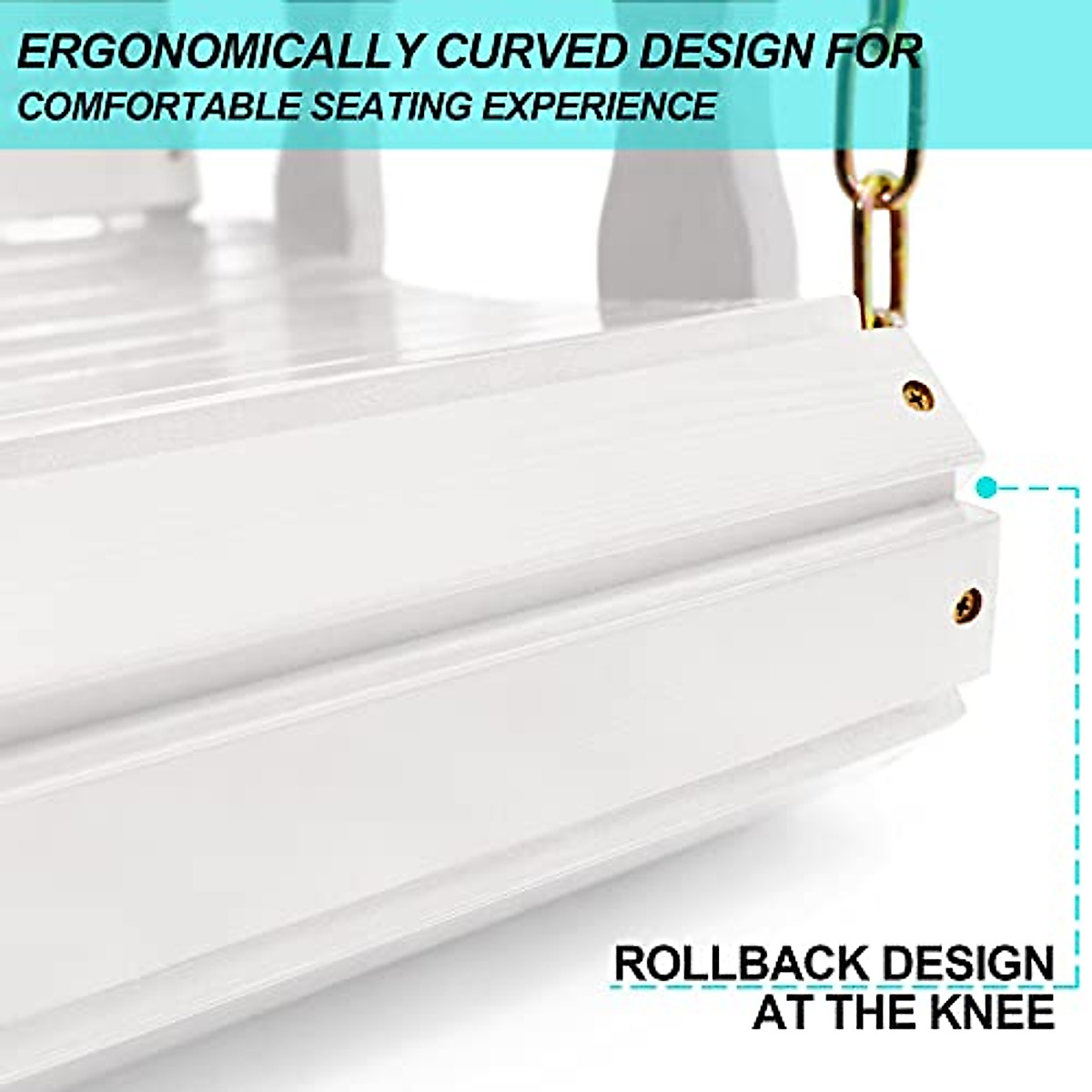 4FT Wooden Porch Swing w/Cupholders,Heavy Duty 800LBS Outdoor Swing Bench w/Chains,Patio Roll Back Swing Chair Bench,Front Porch 2-Person Hanging Bench,for Garden Courtyard Lawn & Balcony Backyard