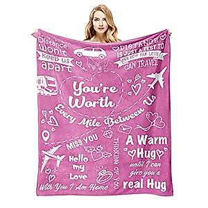 Long Distance Relationship Gifts, Girlfriend Gifts from Boyfriend, Birthday Gifts for Girlfriend Blanket 60"×50", Romantic Gifts for Her Anniversary Valentines Mother Day, to My Girlfriend Blankets