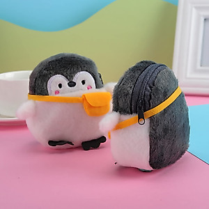 Lefe Liee 2PCS kawaii penguin wallet, novelty kawaii purse mini makeup bag things cute wallet small coin purse accessories, uwu soocute period bags for teen girls small pouches with zipper