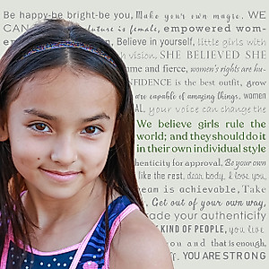 FROG SAC 6 Glitter Headbands for Girls, Adjustable Non Slip Thin Stretch Elastic Sports Headband for Teens, Cute Stretchy Athletic Sports Hair Accessories for Kids