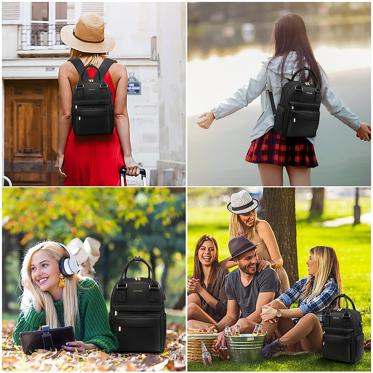 LOVEVOOK Mini Backpack for Women Girls Stylish Waterproof Backpack Purse with USB Port, Cute Daypack for School Travel Party