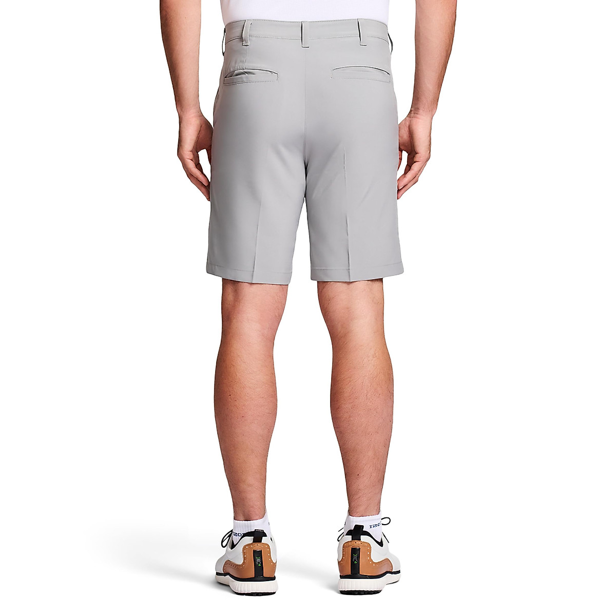 IZOD Mens 9.5" Swingflex Stretch Straight Fit Golf Shorts, Cinderblock, 30 US