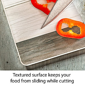 CounterArt Vintage Farmhouse 3mm Heat Tolerant Tempered Glass Cutting Board 15” x 12” Manufactured in the USA Dishwasher Safe