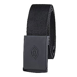 Dickies Women's Tonal Plaque Buckle Fabric Belt, Black, X-Large
