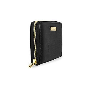 KATIE LOXTON Faux Crocodile Womens Vegan Leather Fashion Full Zip Wallet Purse Black