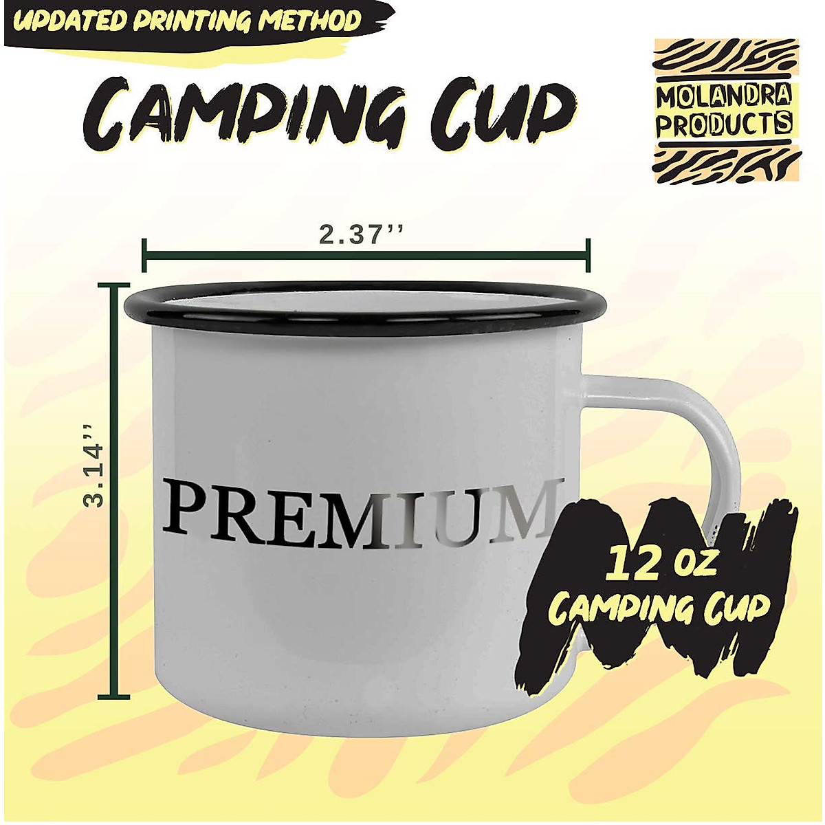Molandra Products got crepe? - 12oz Camping Mug Stainless Steel, Black