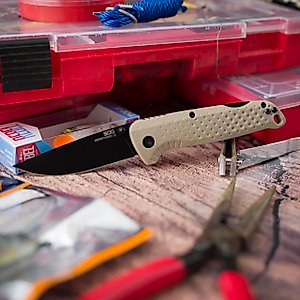 SOG ADVENTURER LB/3.5" BLADE/5CR15MOV/FDE + BLK/BLISTER PACK