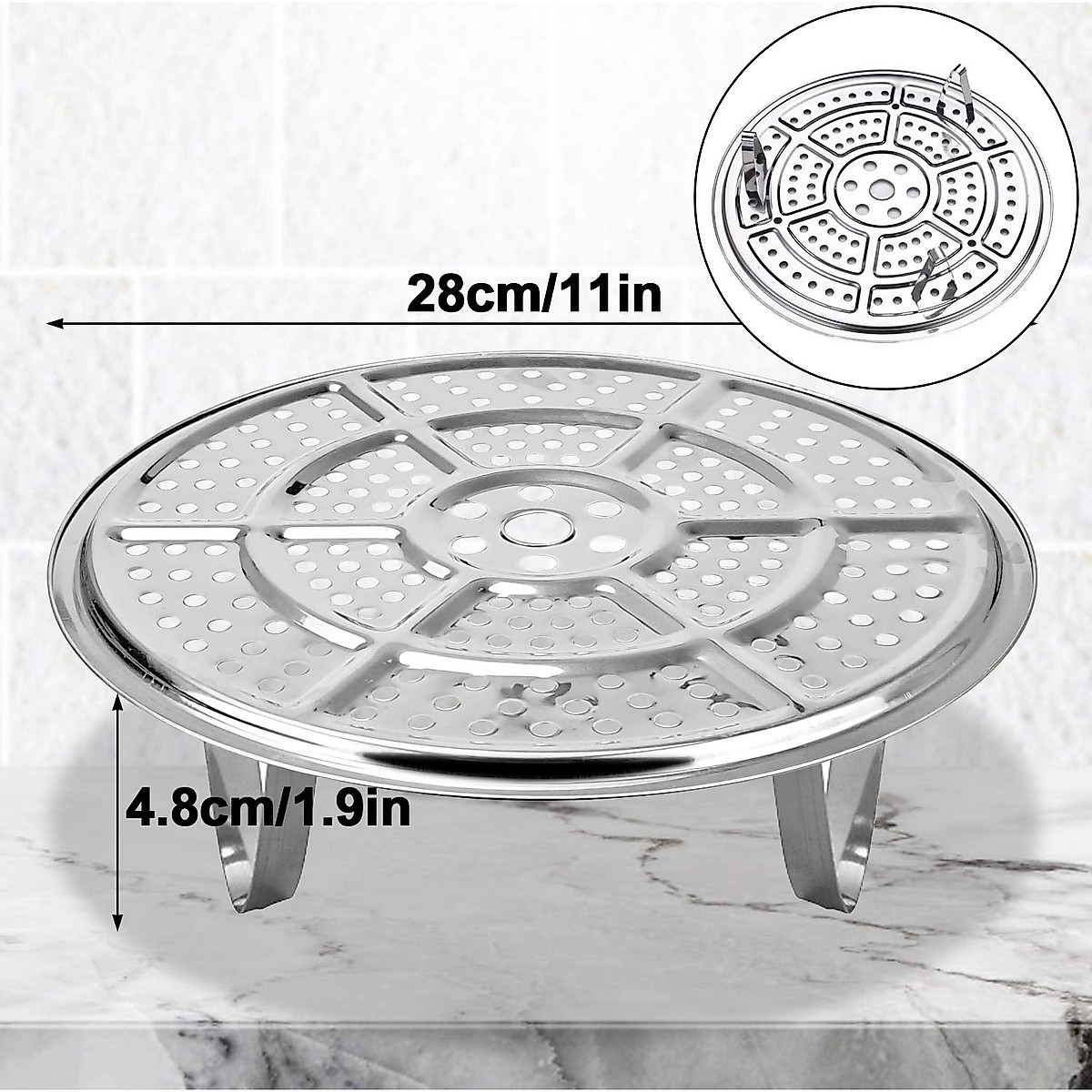 11-Inch Pressure Cooker Canner Rack (2-Pack) with Detachable Legs, Stainless Steel Pressure Canners for Canning Rack Compatible with Presto, All-American and More