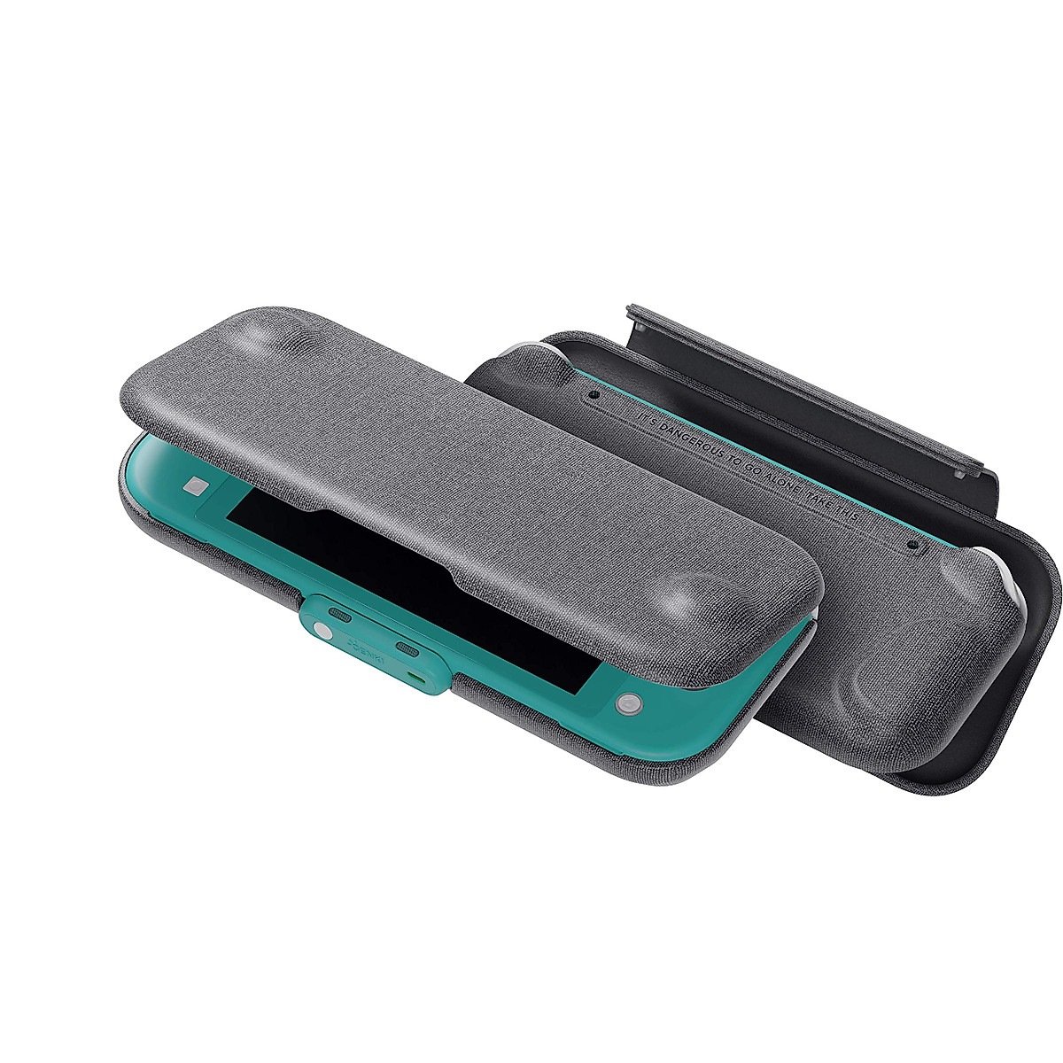 GENKI Force Field Lite - Dual Magnetic Flip Case for Switch Lite, Protective Vegan Leather Exterior with Built-in Ergonomic Grips