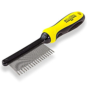 ShedTitan Self Cleaning Slicker Brush & Dematting Pet Comb Value Kit - Easy, Ideal Slicker Brush for Dogs, Goldendoodles, Poodles, Cats - Detangler Comb Removes Mats from Matted Hair, Fur for Dog, Cat
