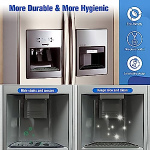 Resizable Silicone Refrigerator Drip Catcher Tray, Fridge Water Dispenser Drip Tray - Prevents Spills and Stains, Replacement for Whirlpool, GE, Samsung Fridge Accessories (Rectangular,Gray)