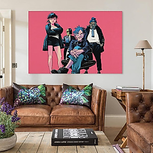 Fotuven England Rock Music Gorillaz Poster Canvas Art Poster And Wall Art Picture Print Modern Family Bedroom Decor Posters Unframe 12x18inch(30x45cm)