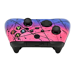 Hand Airbrushed Fade Custom Controller Compatible with Xbox Series X/S & Xbox One (Series X/S Hot Pink & Blue)