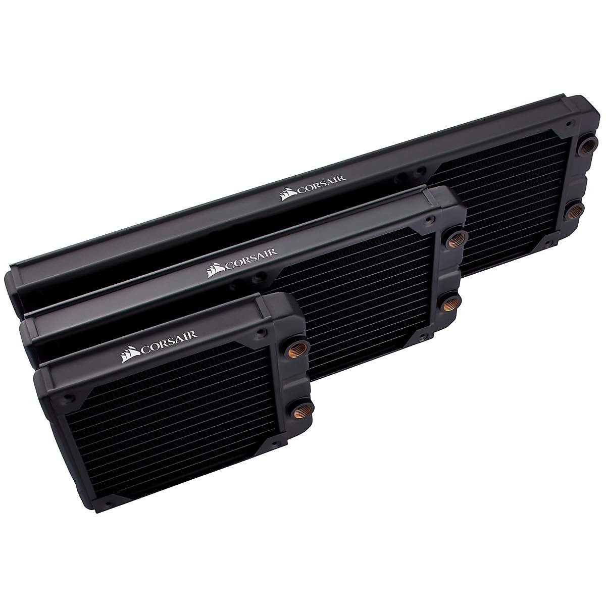 Corsair Hydro X Series, XR5 420mm Water Cooling Radiator (Triple 140mm Fan Mounts, Easy Installation, Premium Copper Construction,Polyurethane Coating, Integrated Fan Screw Guides) Black