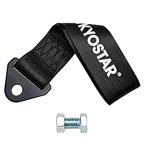Kyostar Front Bumper Tow Strap Cars JDM Strap Black 6037#