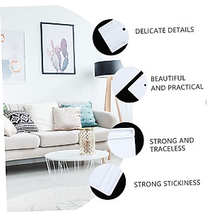 HOMSFOU 6 Pairs Multi-Function Hanger White Holder Mount for Self Home Punch-Free Tissue Wall-Mounted Remote Control Power Management Cable Mounted Organizer Socket System Fixator Strip