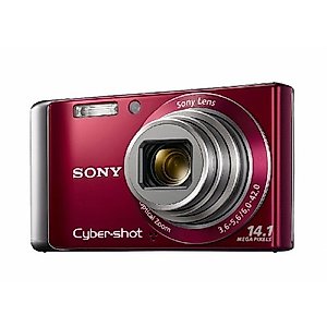 Sony DSC-W370 14.1MP Digital Camera with 7x Wide Angle Zoom with Optical Steady Shot Image Stabilization and 3.0 inch LCD (Red)
