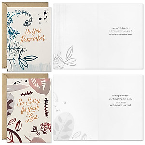 Hallmark Sympathy Card Assortment (16 Cards with Envelopes, 4 Designs) Minimalist Nature