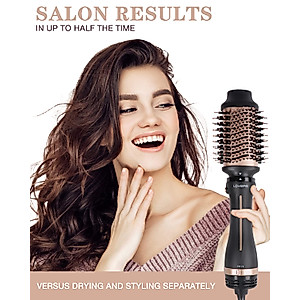 LOVEPS 1000W Oval Brush Hair Dryer, ALCI Safety Plug, Gold