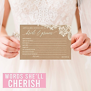 50 Wedding Advice Cards For Bride and Groom Rustic Bridal Shower Games For Guests, Wedding Card Boxes For Reception, Wedding Guest Book Alternative, Wedding Games For Guests, Advice For The Bride Card