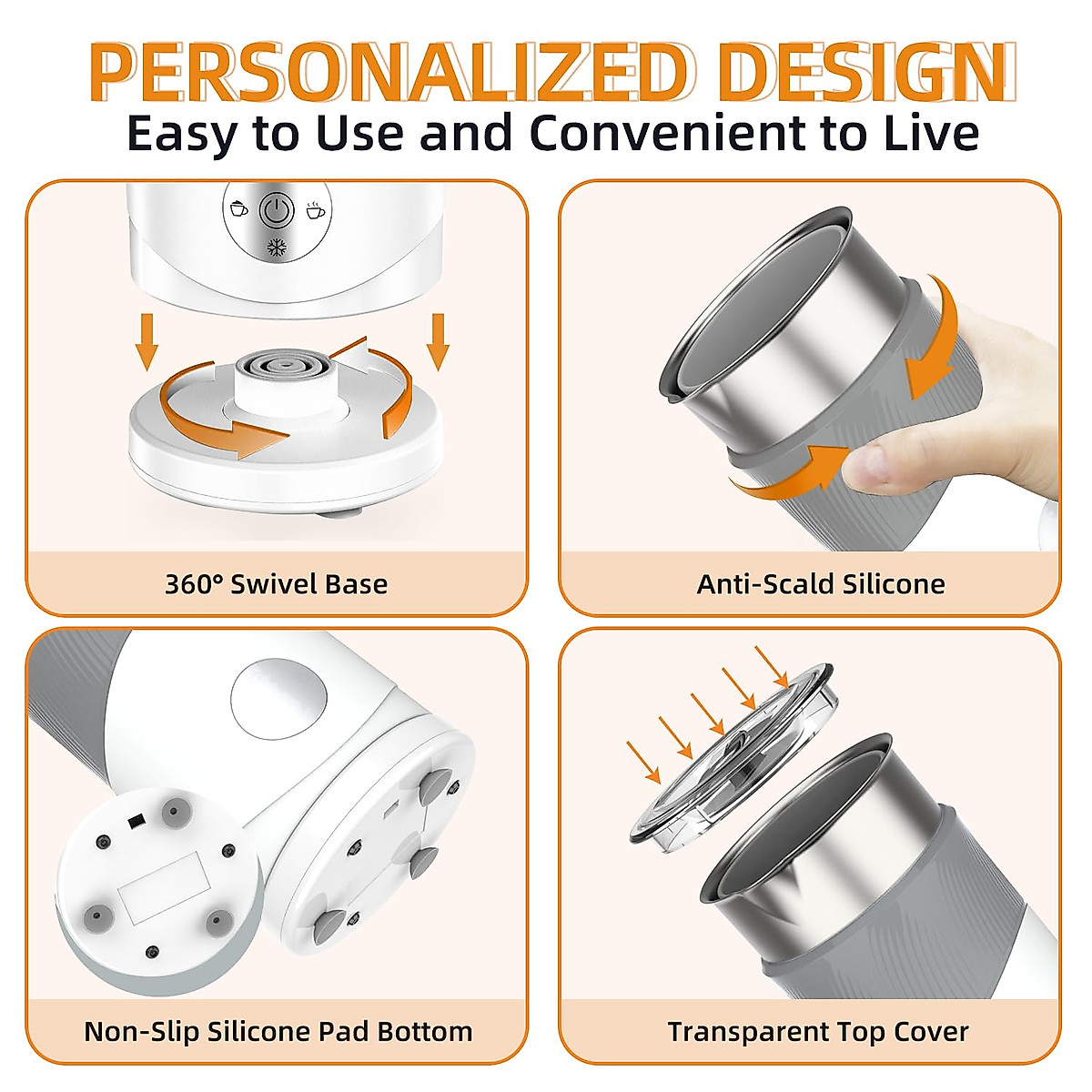 Milk Frother,4-in-1 milk frother steamer,12oz Instant Milk Frother,Milk Warmer for Coffee,Cold Foam Maker,Electric Frother for Milk,Auto Shut-Off,Silent Operation for Latte,Cappuccino,White