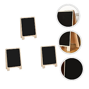 Anneome 3pcs Message Board Wedding Chalkboard Signs Mini Wood Chalkboard Labels Tabletop Easels for Painting Black Mini Table Wooden Billborads Cypress Catering Supplies Buffet