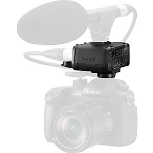 Panasonic Professional XLR Audio Video Microphone Adaptor with 2 XLR Terminals – Accessory Compatible with LUMIX GH5, GH5S, S1 and S1R Mirrorless Digital Cameras - DMW-XLR1, Black