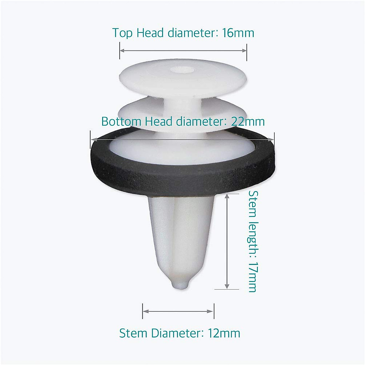 Lantee 50 Pcs Door Trim Panel Retainer Clips with Sealer Fit for Ford W713297-S300