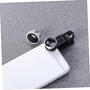Abaodam 3pcs 3 1 ° Lens+ External Camera Smartphone X Fisheye All Kits Smartphones Mirror Most Lens in for Macro Wide Degree Type Other Angle Universal Silver Phones Cell