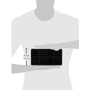 Home-Complete Large Ice Cube Tray, Double Pack, Black