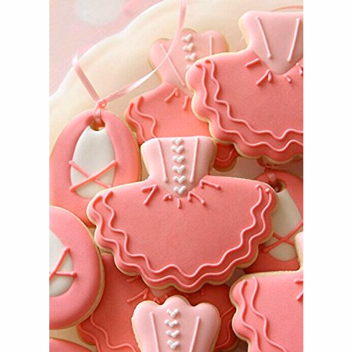 Dress Cookie Cutter Set- Set of 6 -Include Braces Skirt, Wedding Dress, Black Dress, Little Girl Dress, Tutu and Princess Dress - Stainless Steel