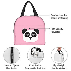 Funny Panda Lunch Box Travel Bag Picnic Bags Insulated Durable Shopping Bag Back To School Reusable Waterproof Bags For Man Woman Girls Boys
