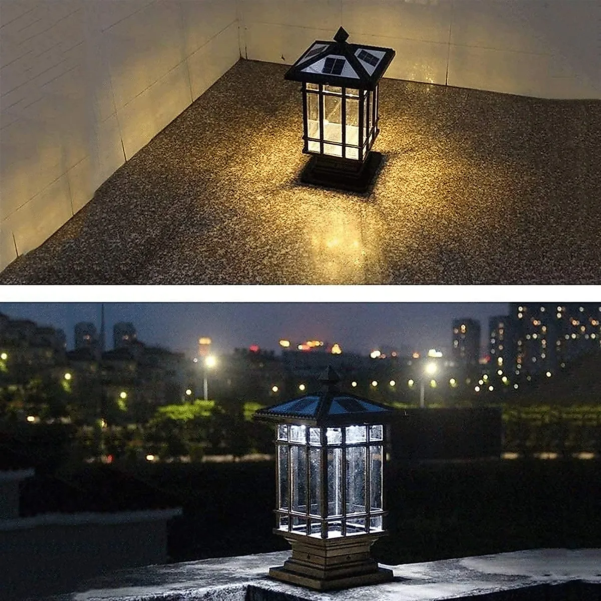 Outdoor Post Light Exterior Pillar Light Column Headlights, Solar Aluminum Column Lights, Villa Courtyard Decoration Wall Lights, Gate Garden Lawn Lights