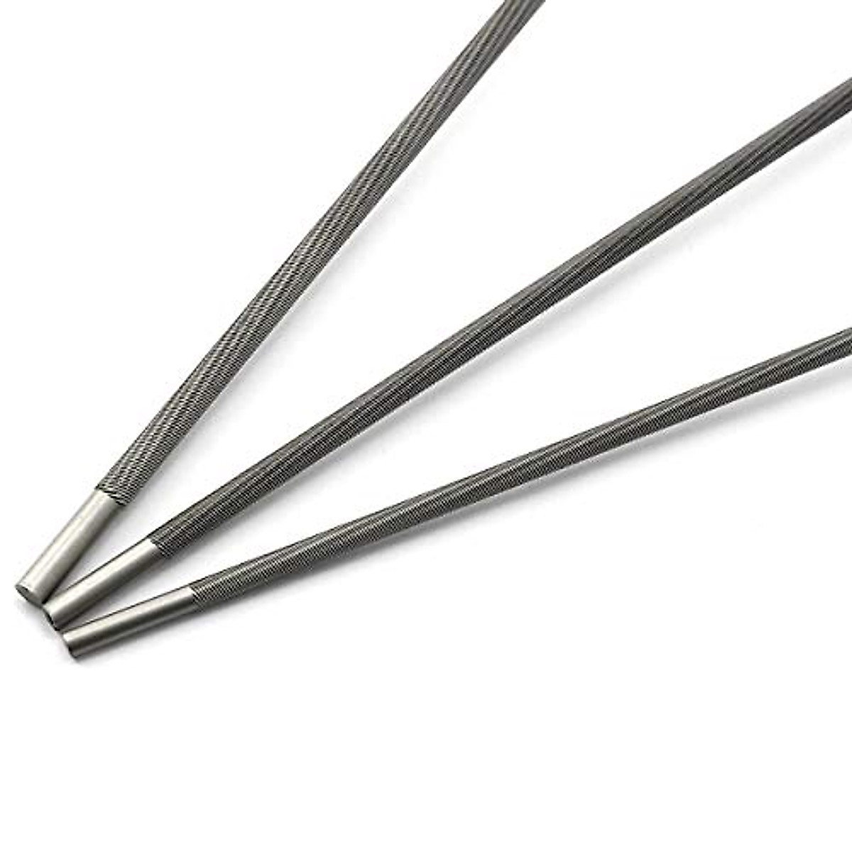 heyous 3pcs 5/32 Inches Chainsaw Chain Sharpening File Set Chainsaw Files Sharpener with Plastic Handle Woodworking Hand Tools