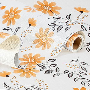 RAY STAR Shelf Liner, 12 Inch x 10 Feet Non Adhesive Daisy Floral Printed Cabinet Liner for Pantry Drawer Vanity, Strong Grip Non Slip Waterproof, Shelf Liners for Kitchen Cabinets Organization