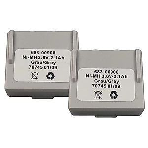WELLVEUS 68300900 Rechargeable Battery 3.6V-2.1Ah Ni-MH Grau/Grey Battery for HETRONIC Remote Control(Pack of 2)